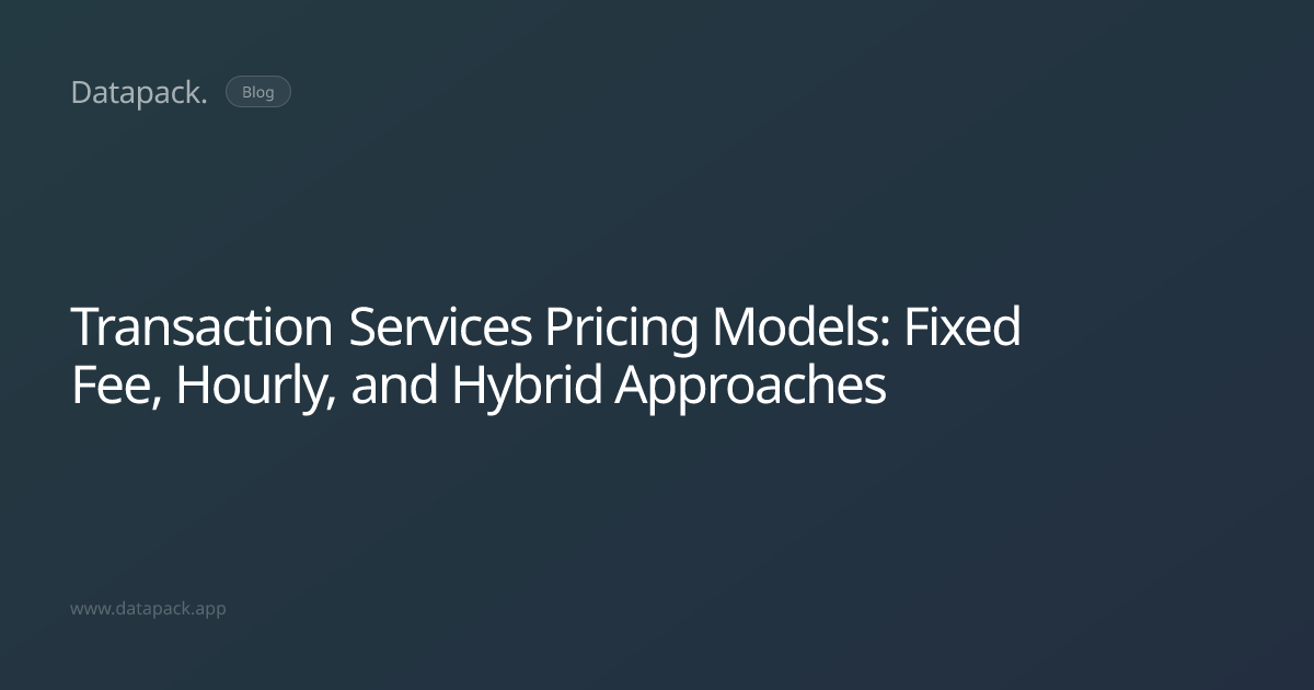 Transaction Services Pricing Models: Fixed Fee, Hourly, and Hybrid ...